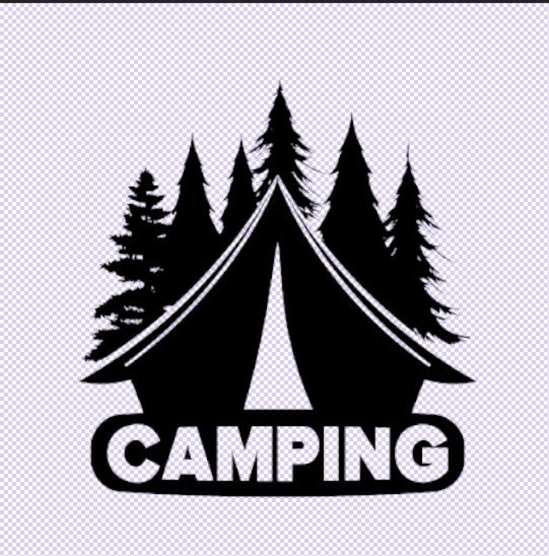 Camping Decal, Permenet Camp Tent Icon Vinyl Decal, Water Bottle Decal ...