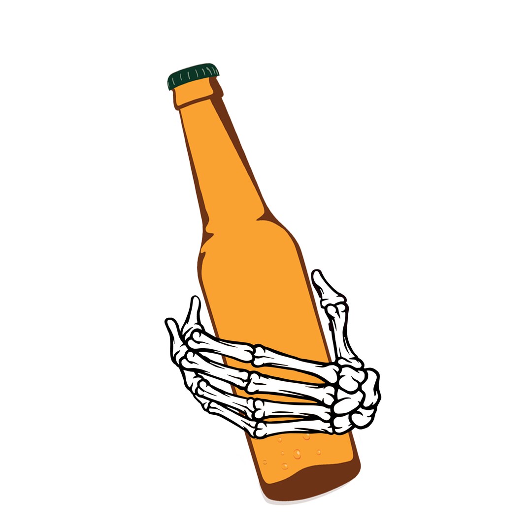 Beer Bottle Drinking Skeleton Hands Svg Instant Digital Download ...