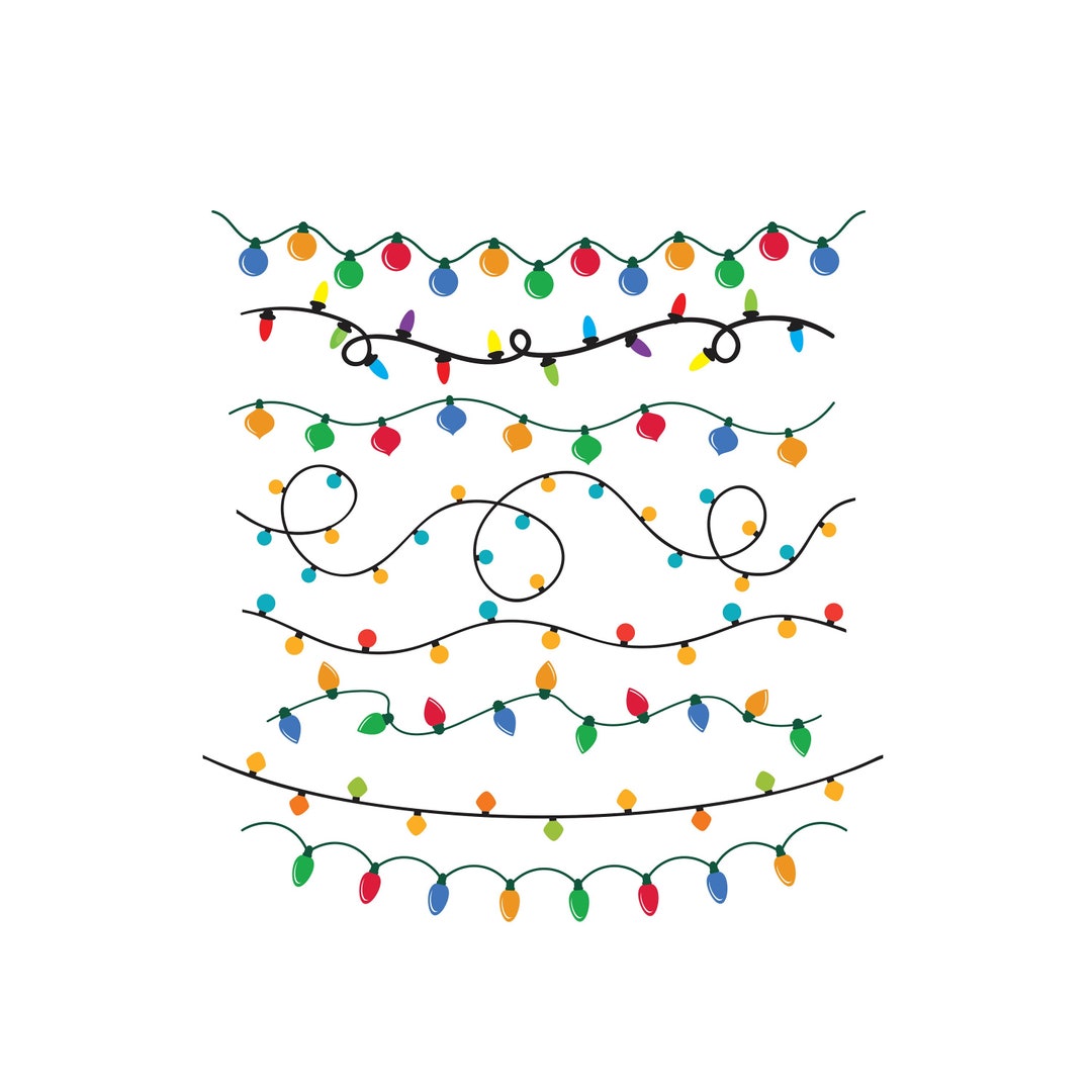 Christmas Lights SVG Download, Seamless Party Lights, Xmas, Cut File ...