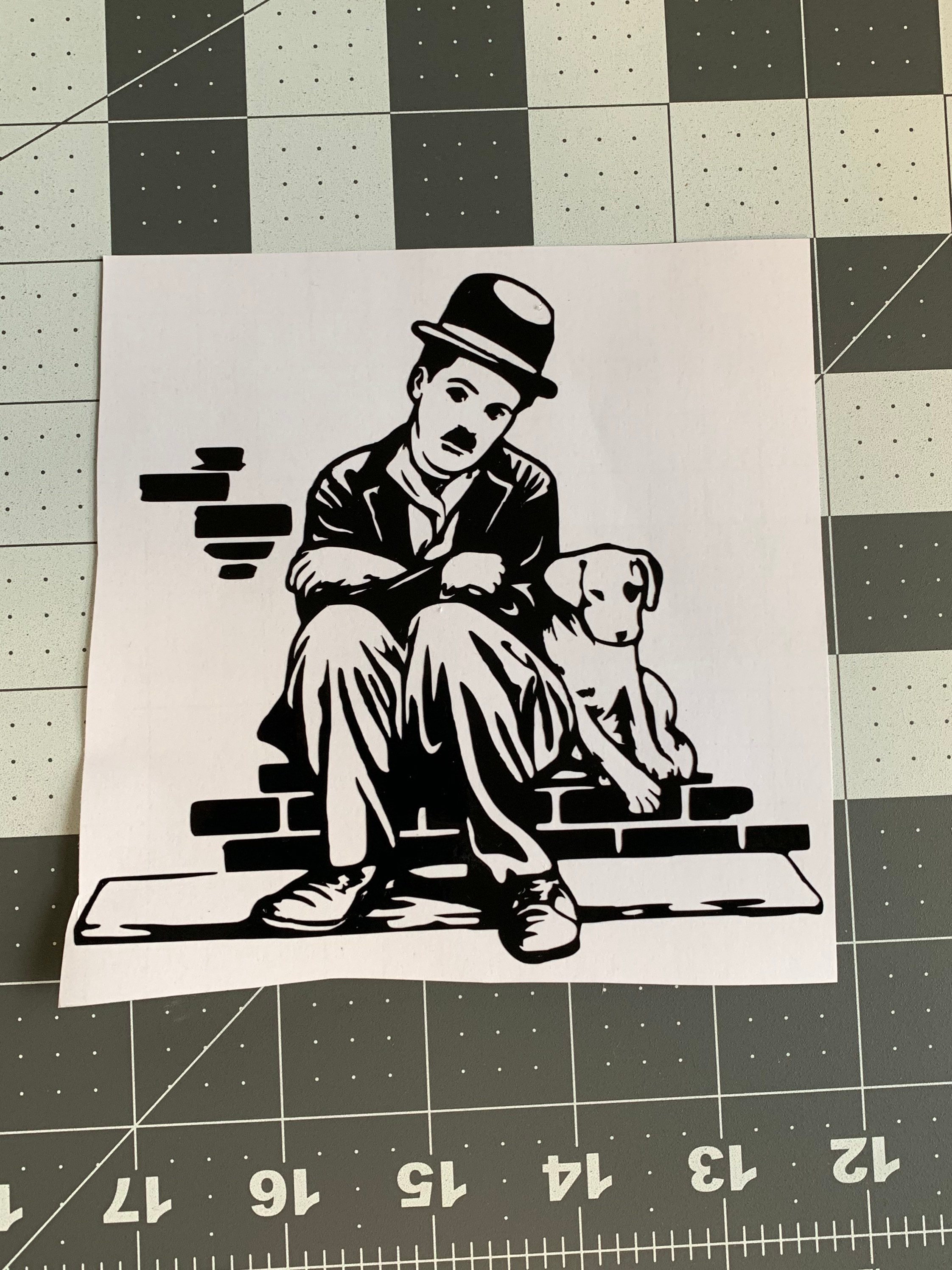 Charlie Chaplin Black Vinyl Sticker Decal Classic Dog - Etsy