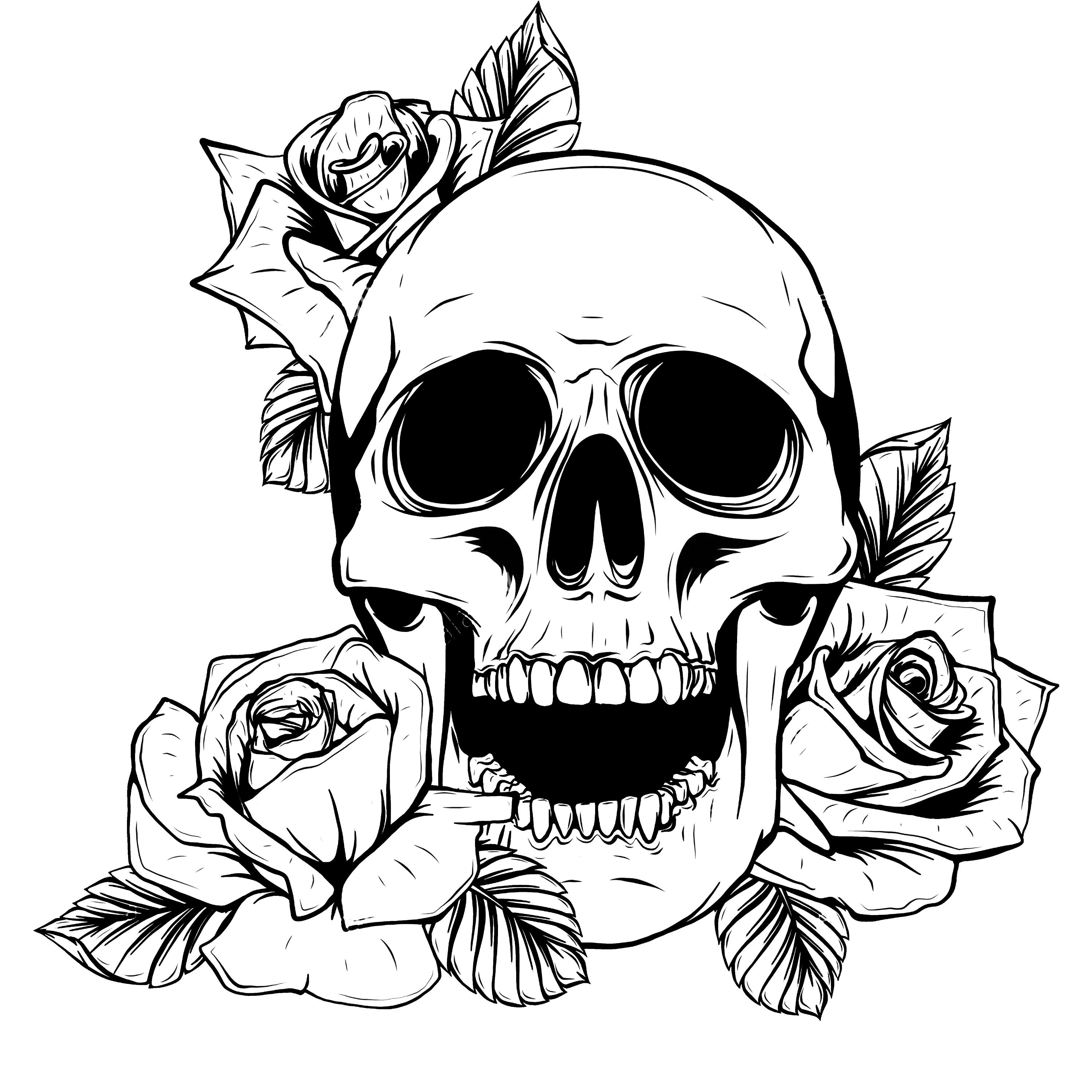Skull & Rose Download Svg Cut File Download Day of the Dead - Etsy