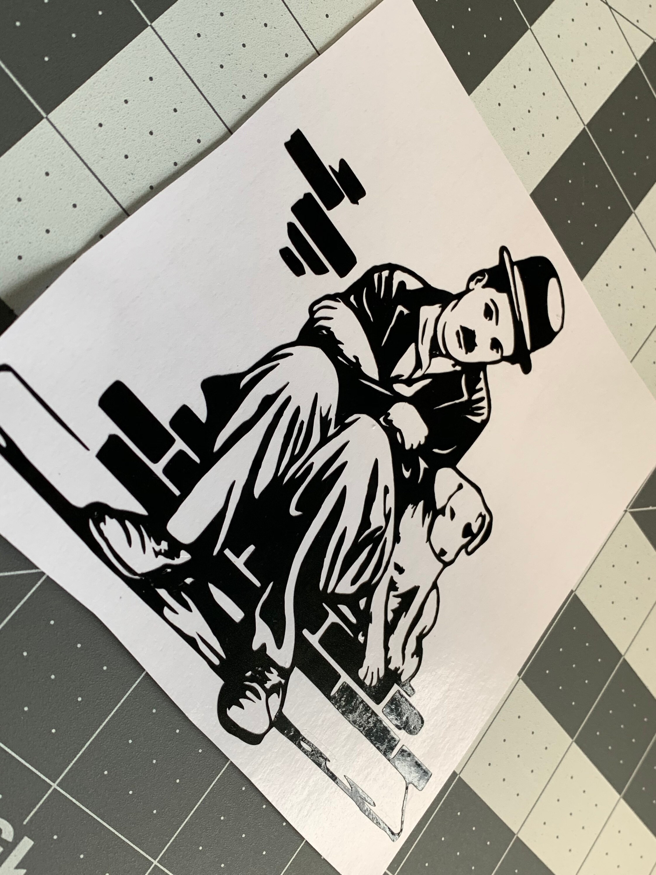 Charlie Chaplin Black Vinyl Sticker Decal Classic Dog - Etsy