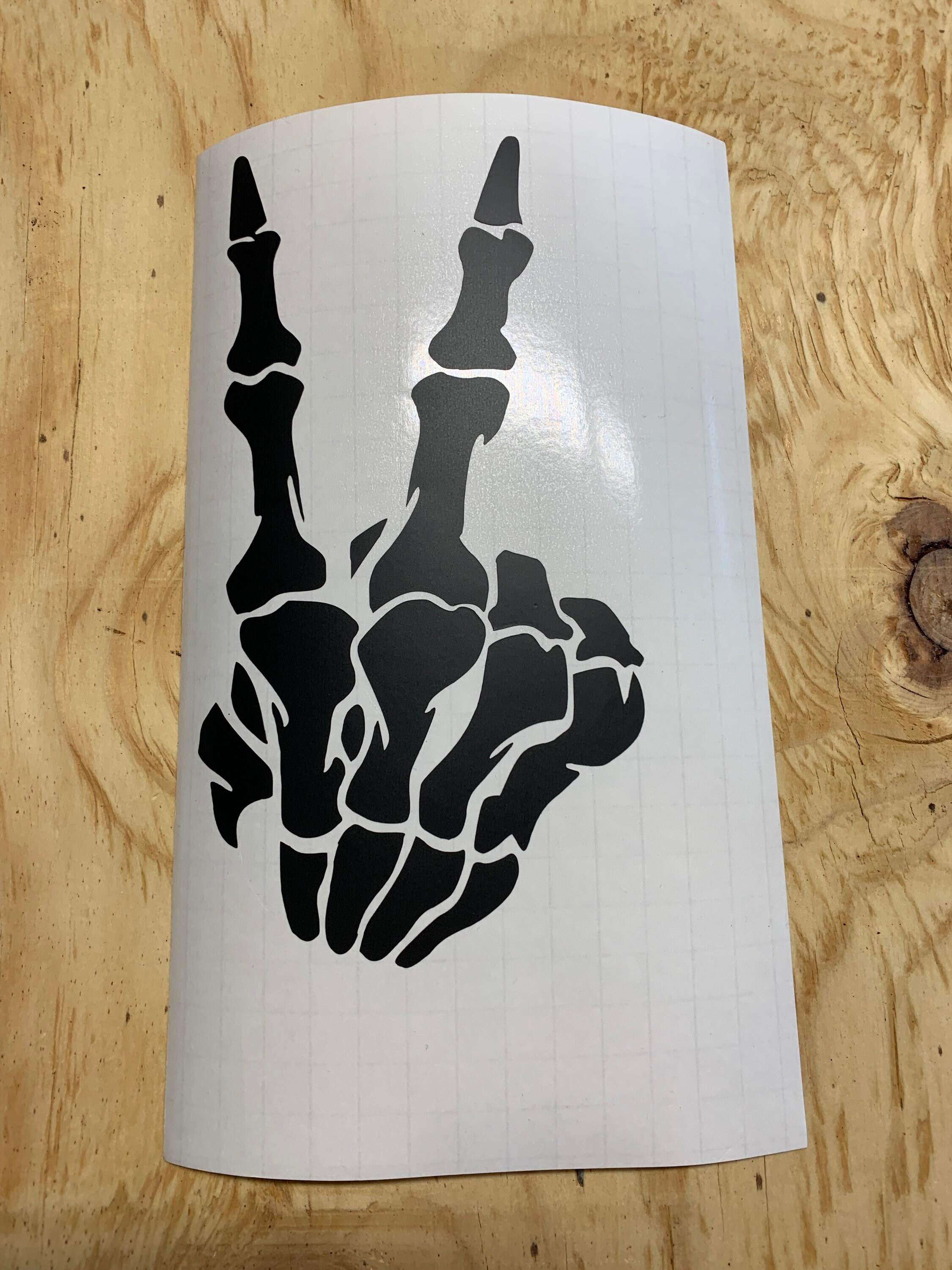 Skeleton Peace Sign Vinyl Decal Sticker Finger Vinyl Decal Black ...