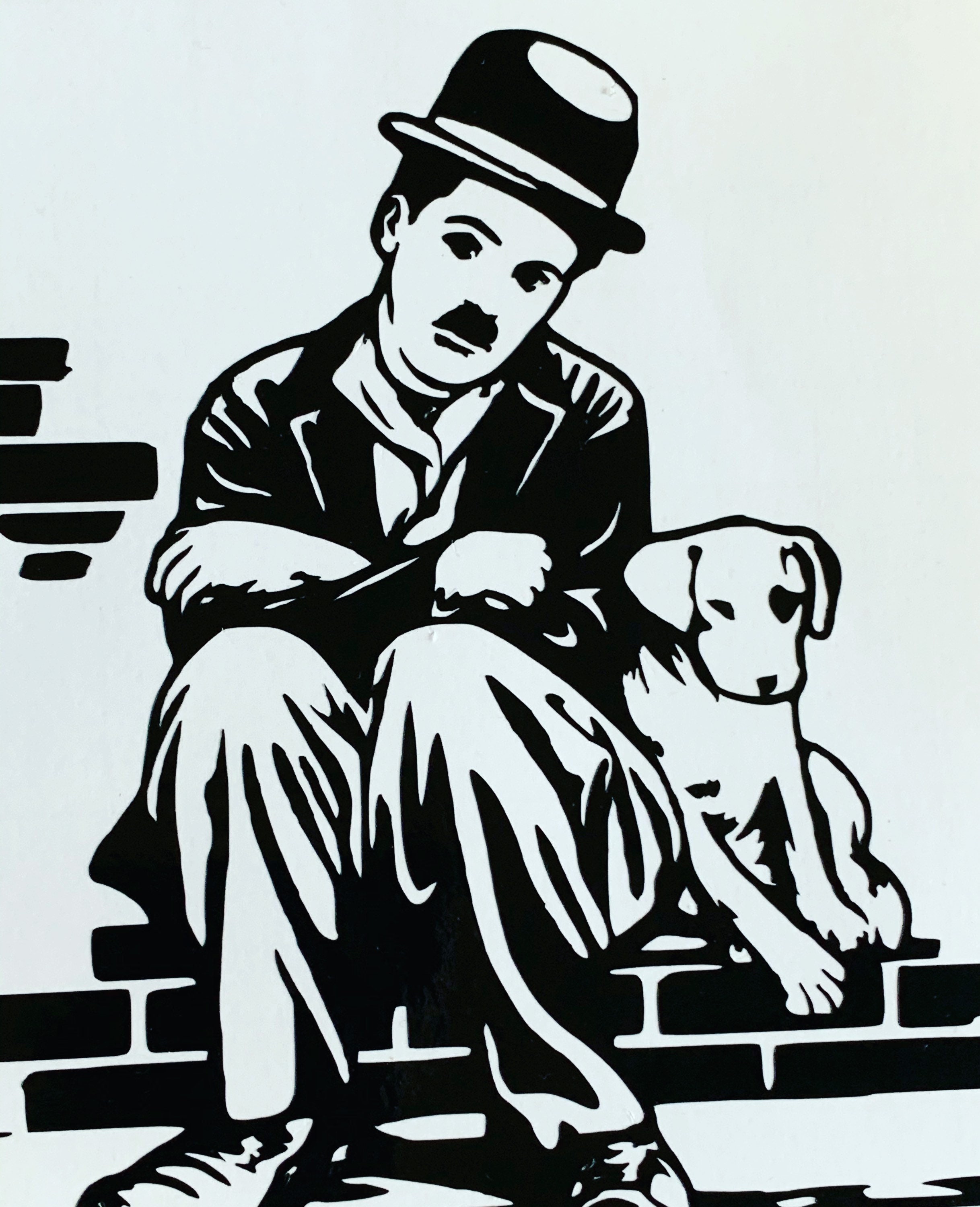 Charlie Chaplin Black Vinyl Sticker Decal Classic Dog - Etsy