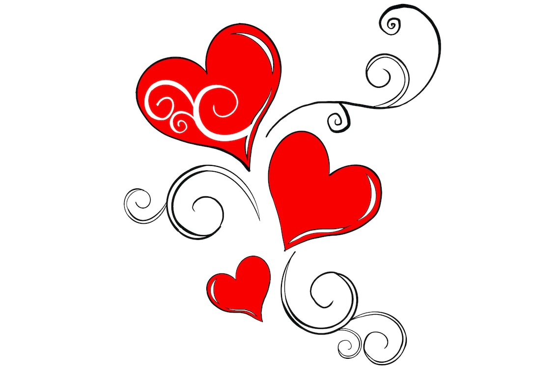 Valentines Day Svg Png Cut File Floral Hearts clip Art - Etsy