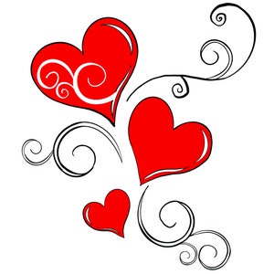 Valentines Day Svg, Png Cut File, Floral Hearts ,clip Art Download ...