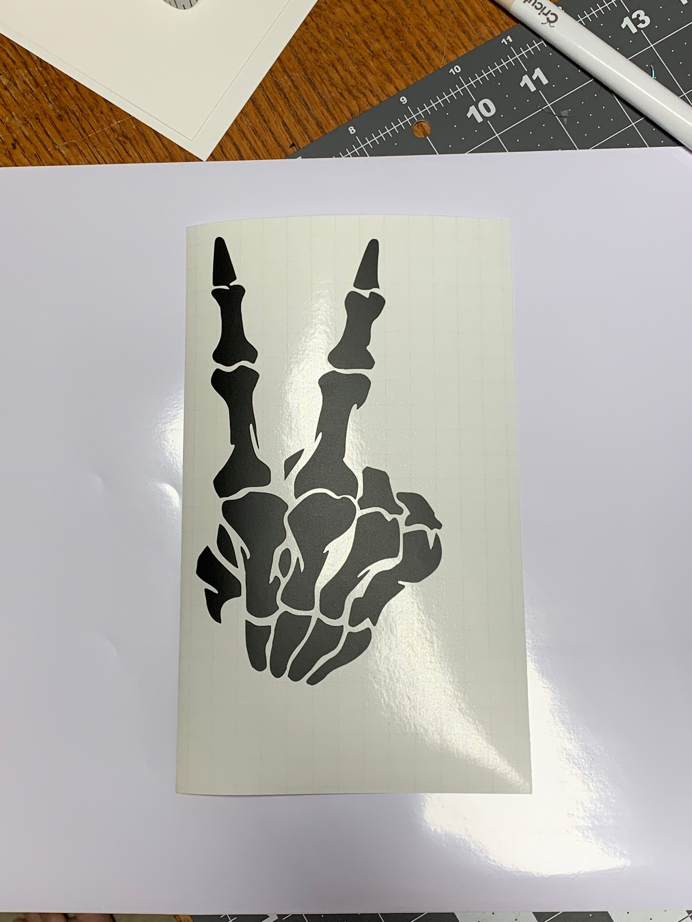 Skeleton Peace Sign Vinyl Decal Sticker Finger Vinyl Decal Black ...
