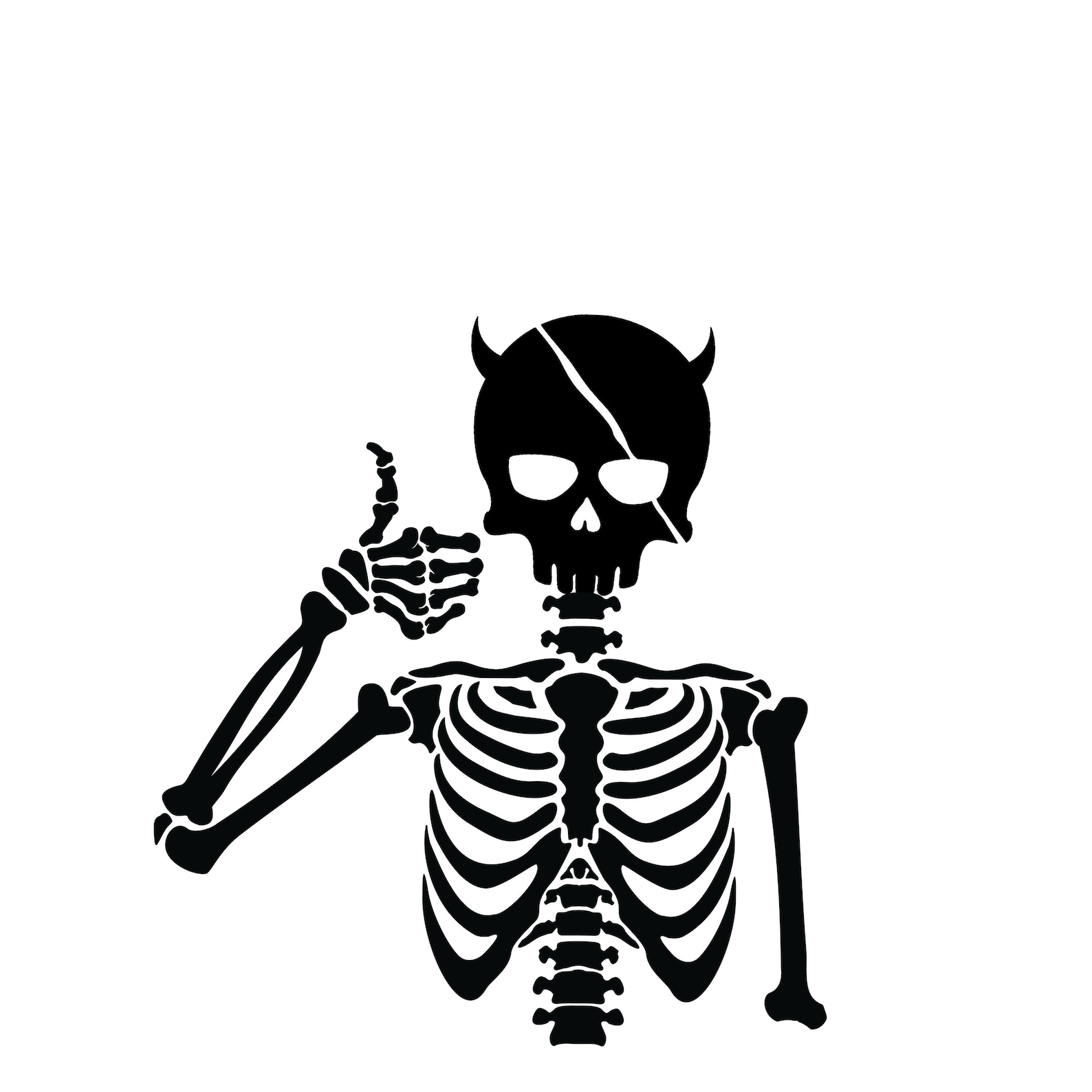 Devil Horn Skeleton Digital Download, Svg, Png, Jpg Print to Cut Clip ...