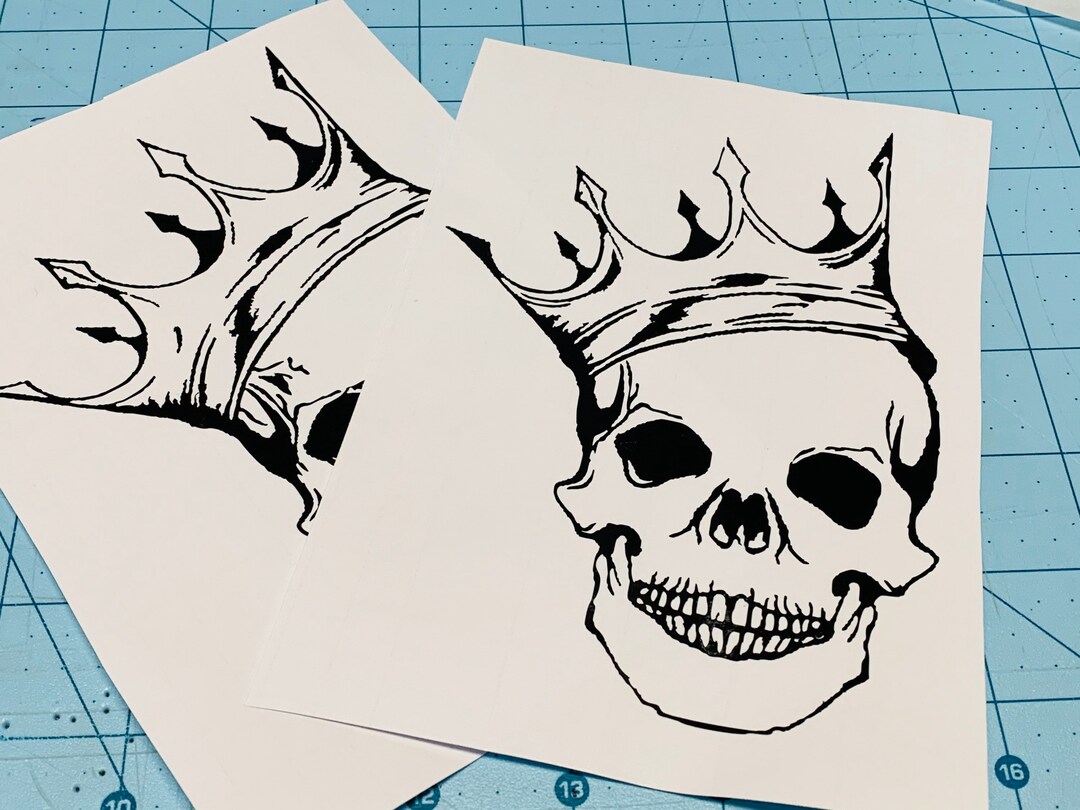Skeleton Skull Decal, Sticker, Laptop Decal, Tumbler Decal, Coffee Mug ...