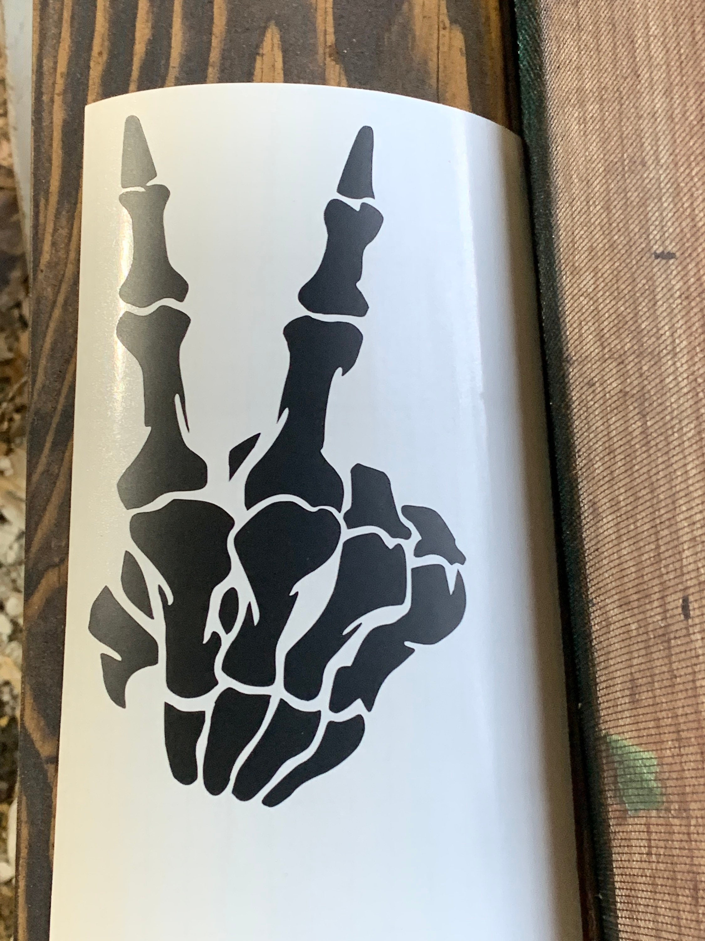 Skeleton Peace Sign Vinyl Decal Sticker Finger Vinyl Decal Black ...