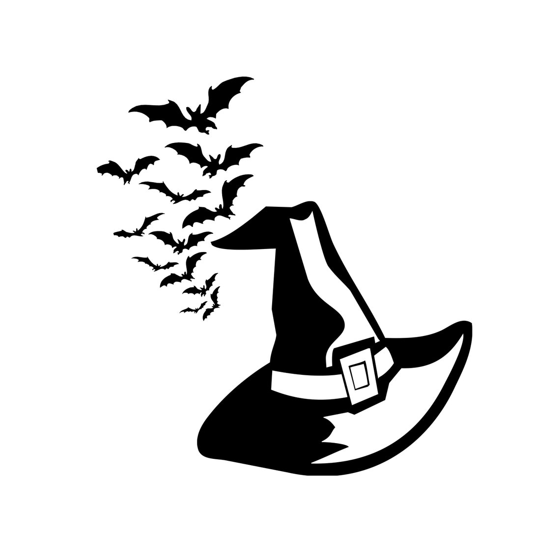 Witch Hat and Bats Digital Download Halloween SVG PNG JPG - Etsy