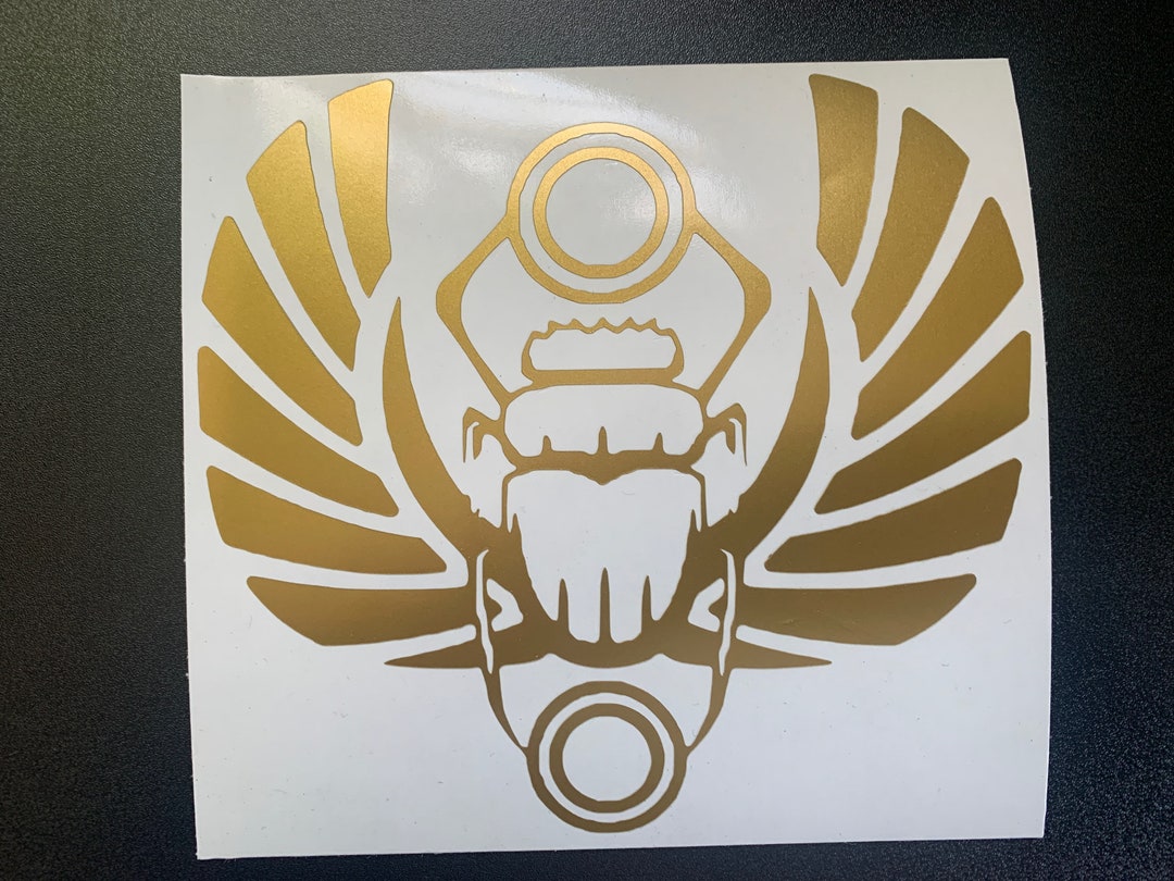 Egyptian Scarab Beetle Decal, Gold Vinyl Decal, Car Window Decal ...