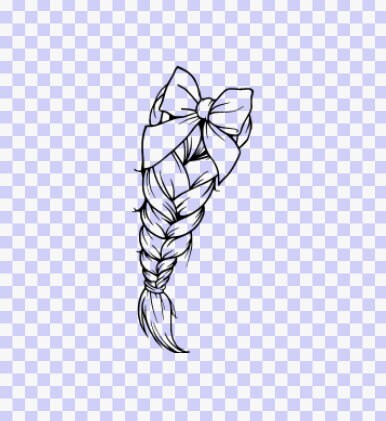 Braided Hair With Bow SVG PNG Download Cut File Svg - Etsy