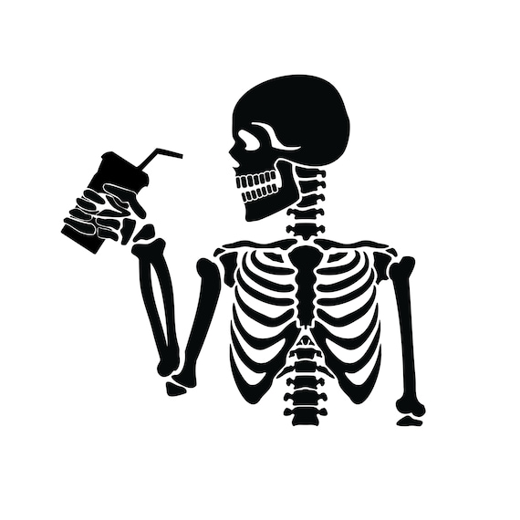 Coffee Drinking Skeleton Digital Download Svg Png Jpg Vector - Etsy