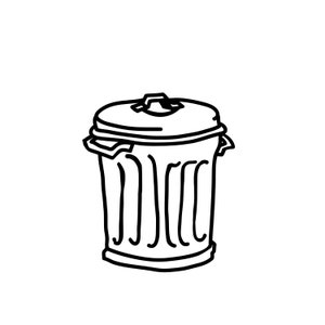 Trash Can SVG Download Files, Garbage Can Waste Bin, Cricut Silhouette ...