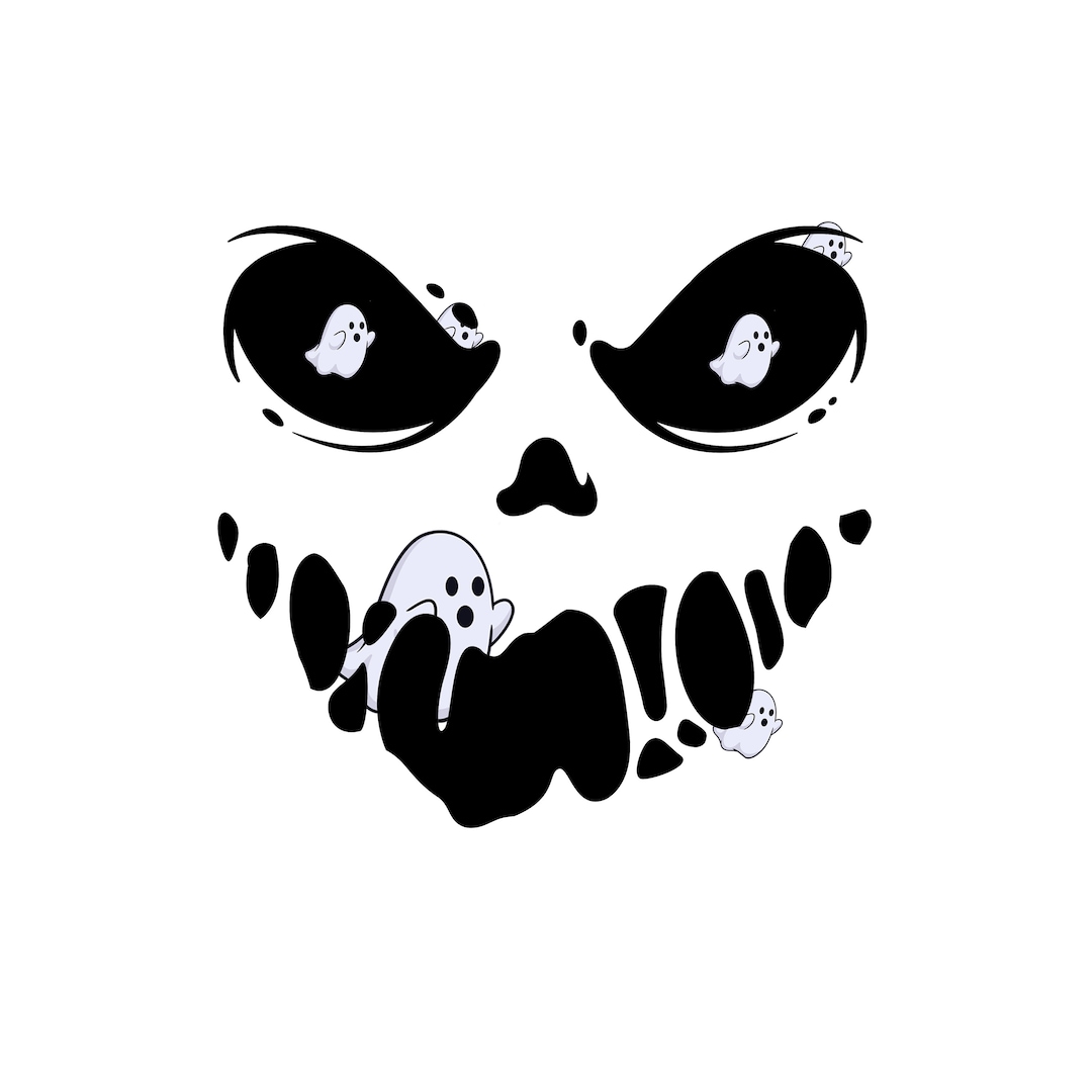 Spooky Ghost Face Halloween PNG JPG Digital Download Vector File ...