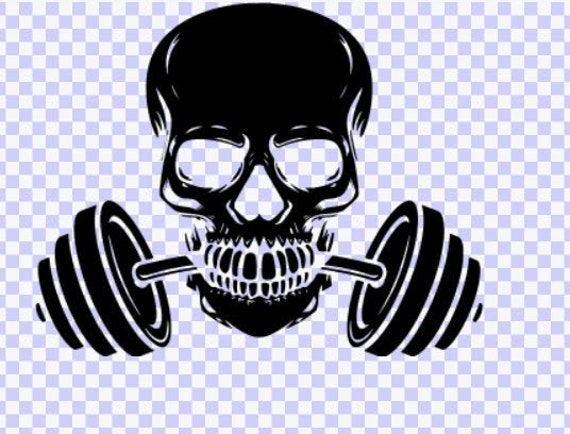 Weightlifting Skull SVG Download Cut File Weight Lifting - Etsy