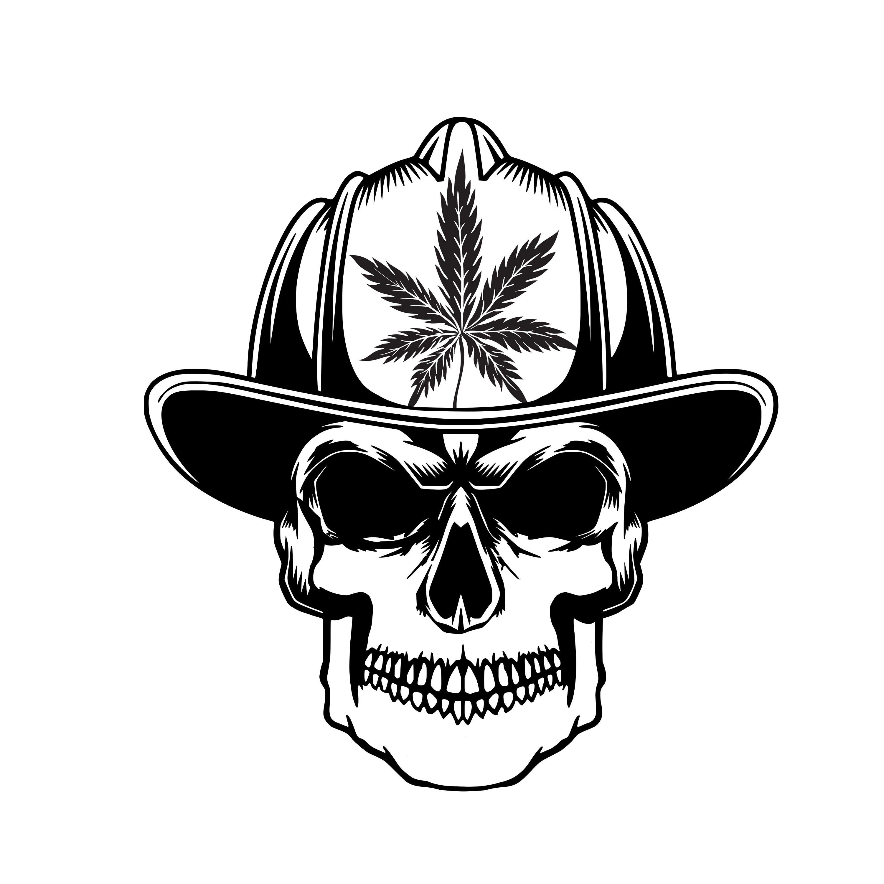 Cannabis Firefighter Skeleton Skull SVG Png Bmp Jpg - Etsy