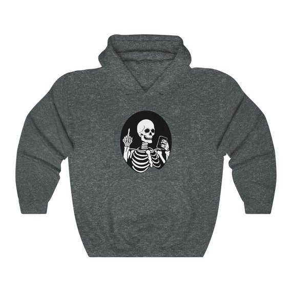 Funny Halloween Skeleton Flipping the Bird Heavy Blend Hooded - Etsy UK