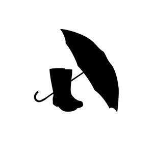 Umbrella Rainboots Fall Spring SVG Digital Download, Silhouette Craft ...