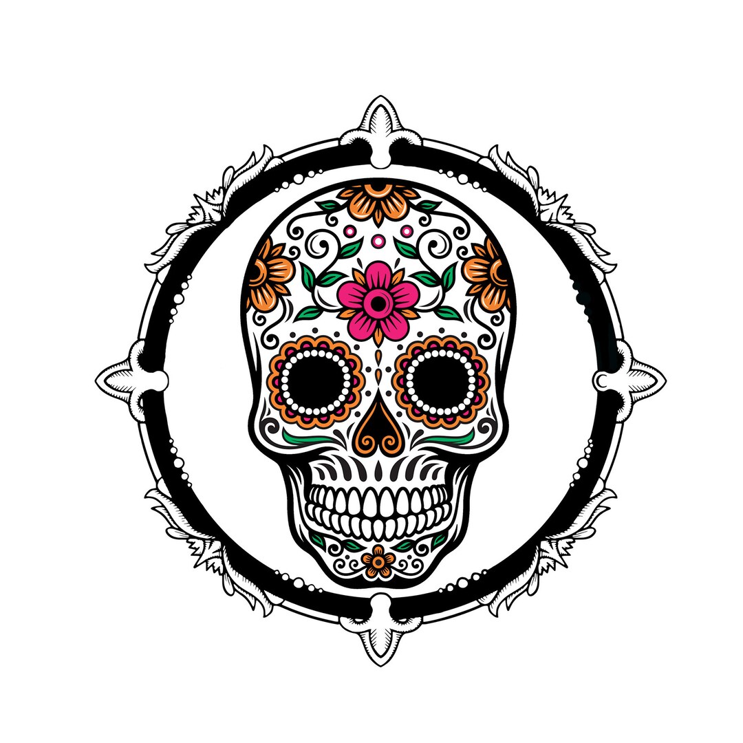 Color Sugar Skull Png, Jpg, Bmp, Instant Download PNG Download, Color ...