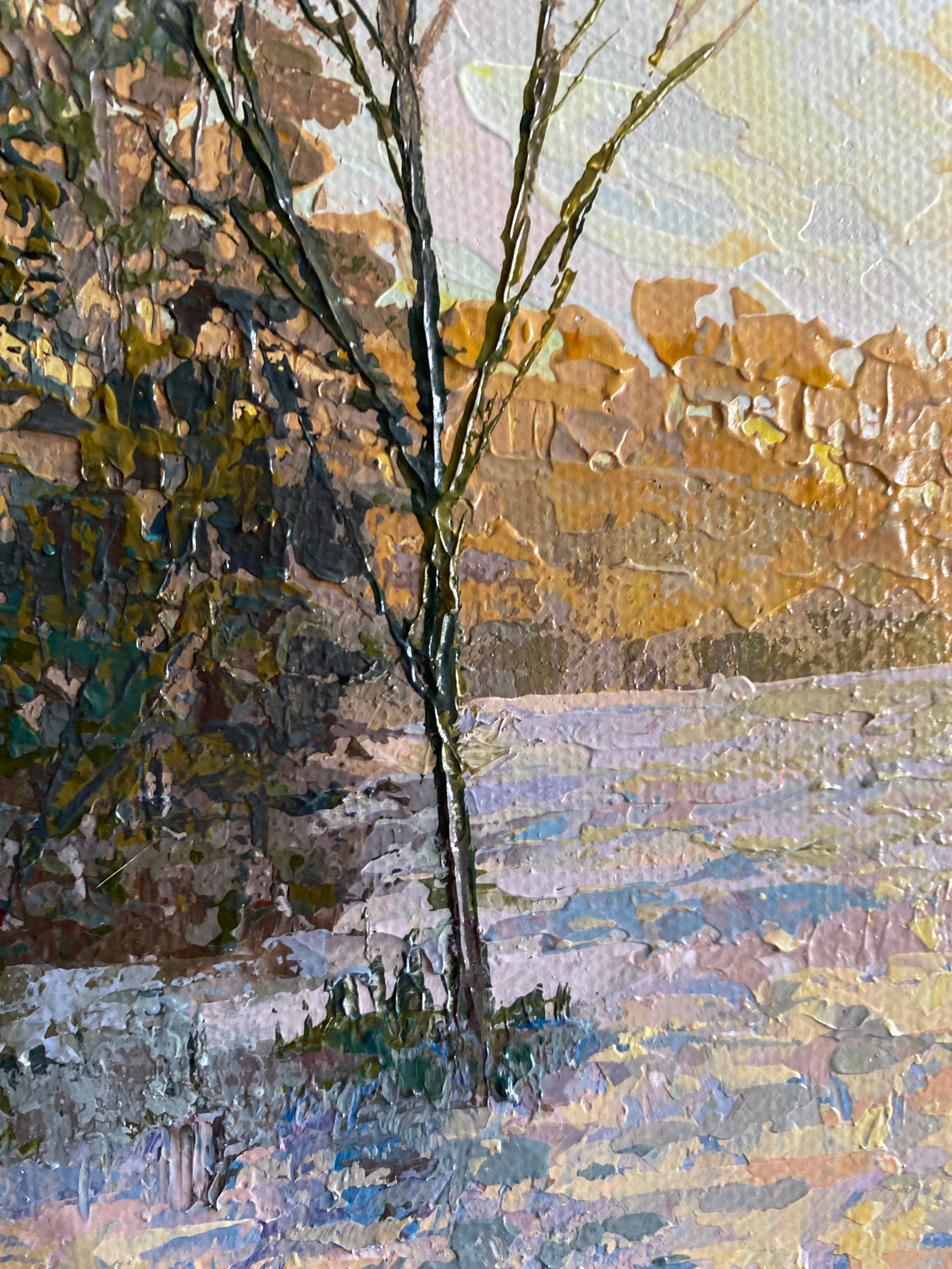 Frosted Meadow 12x12in A Frosted Meadow With Glowing Sky - Etsy