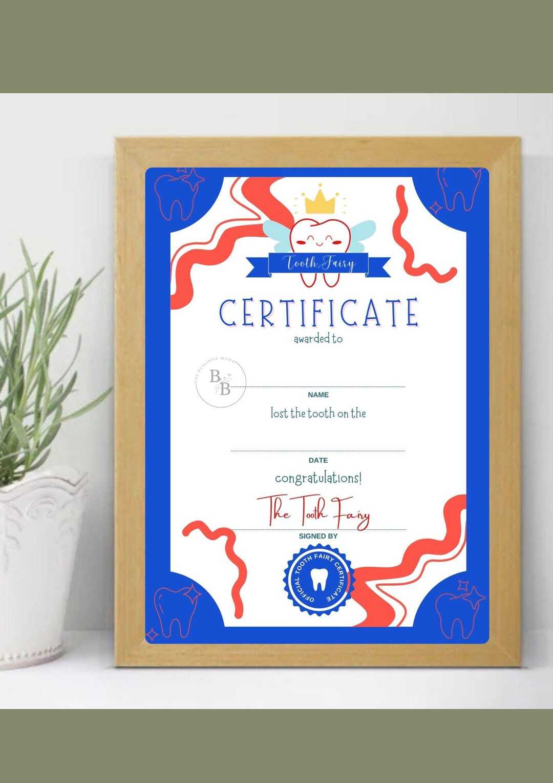 Tooth Fairy Certificate, Kids Certificate, Tooth Fairy Printable, First ...