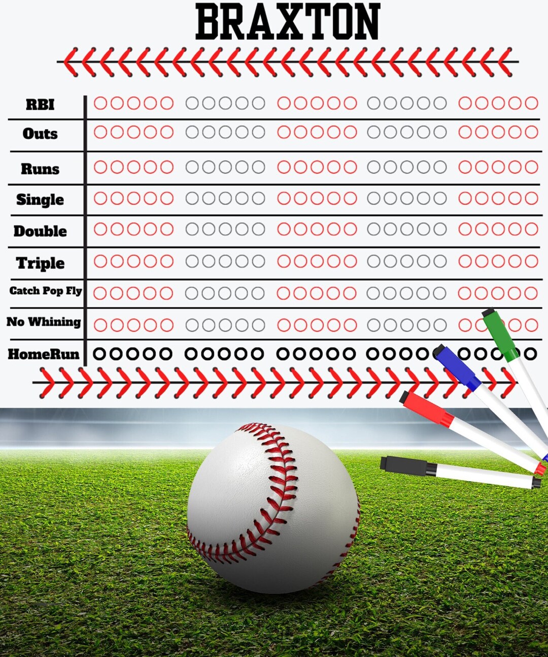 Baseball Stats, Baseball Mom, Baseball Chart, Chore Chart, Laminated ...