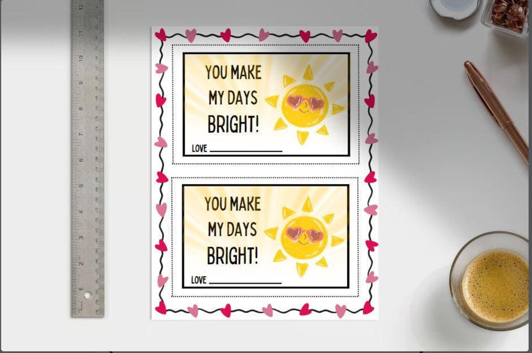 Editable Cut Out, Valentines Day Card, Custom Teacher Valentine ...