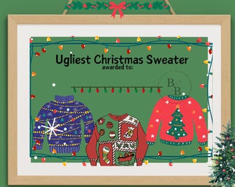 Ugly Christmas Sweater Award, Christmas Spirit, Holiday Employee ...
