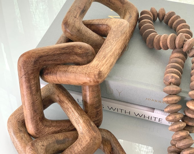 Large Wood Chain and Garland With Tassels, Garland and Wood Chain ...