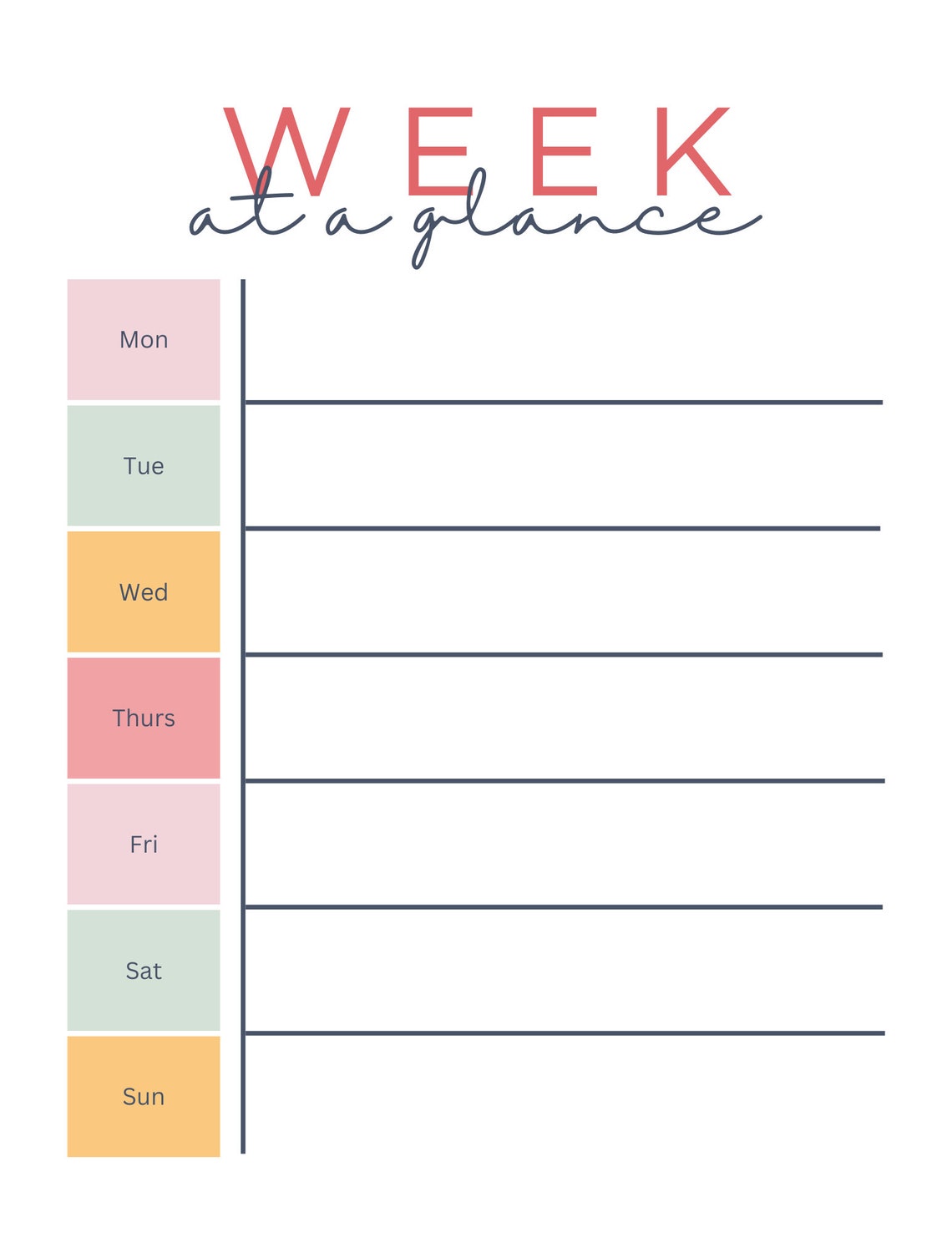Week Planner, Instant Download, Productivity Tracker - Etsy