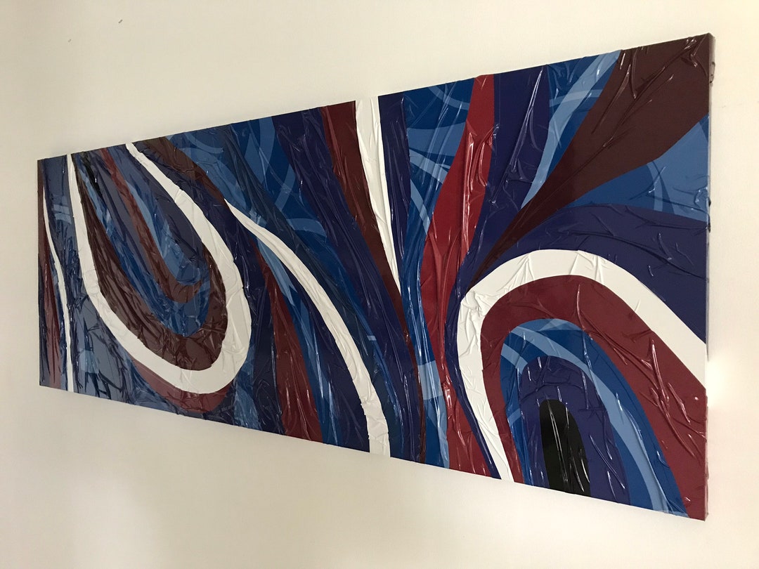 Abstract Relief Art, Raw Wall Art, Waves Wall Sculpture - Maree Rouge ...