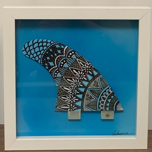 Blue Mandala Hand-painted Surfboard Fin - Etsy