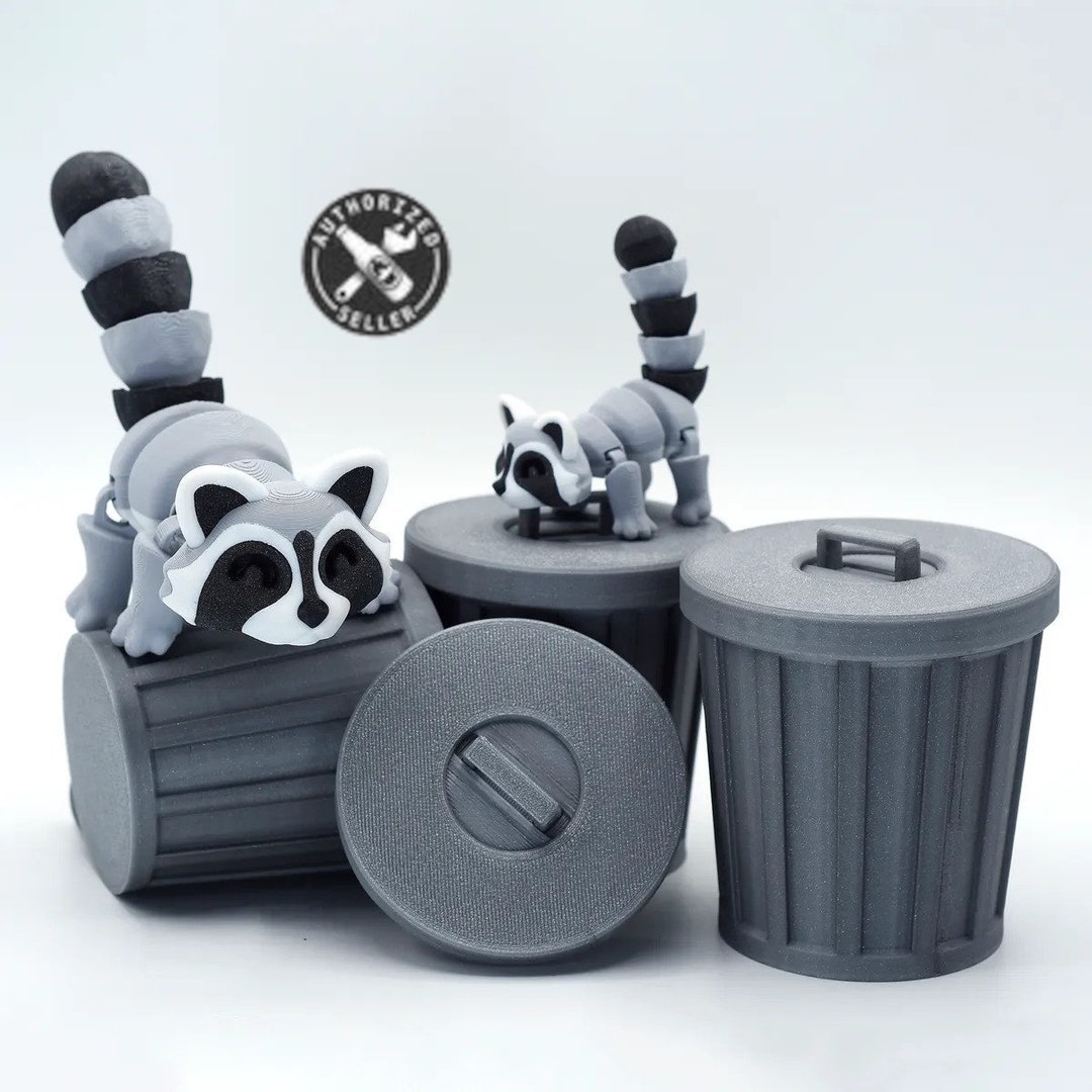 Articulated Racoon With Trash Can - Etsy