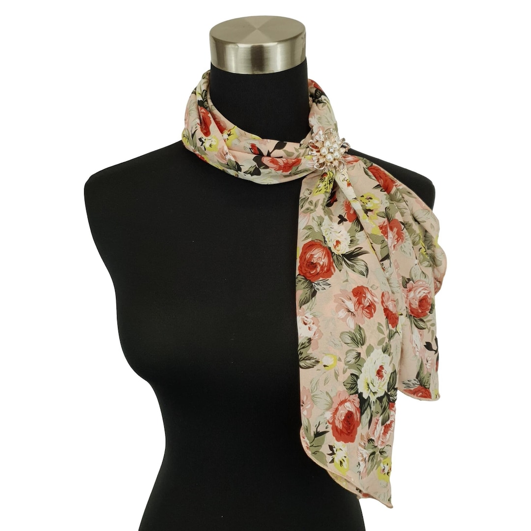 Neck Scarf for Women Sheer Lightweight Chiffon Skinny Neckerchief With ...