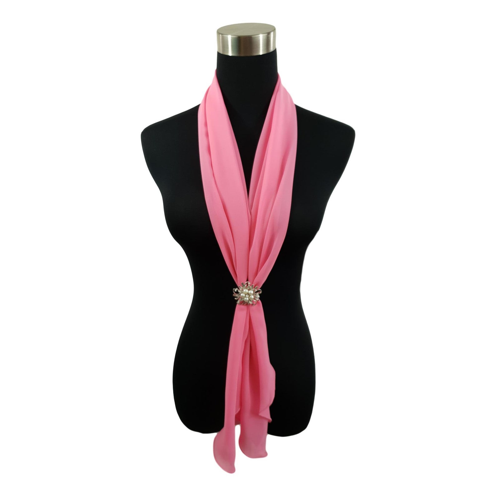Neck Scarf for Women Sheer Lightweight Chiffon Skinny Neckerchief With ...