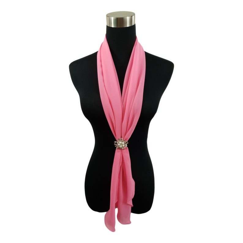 Womens Sheer Chiffon Fashion Neck Scarf and Trio Ring Boxed Gift Set ...