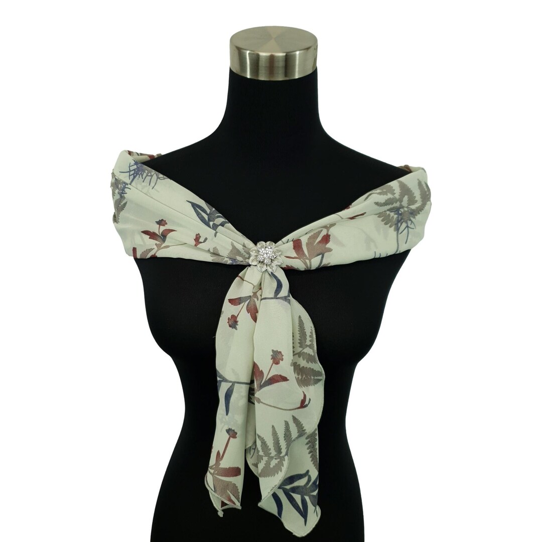 Neck Scarf for Women Sheer Lightweight Chiffon Skinny Neckerchief With ...