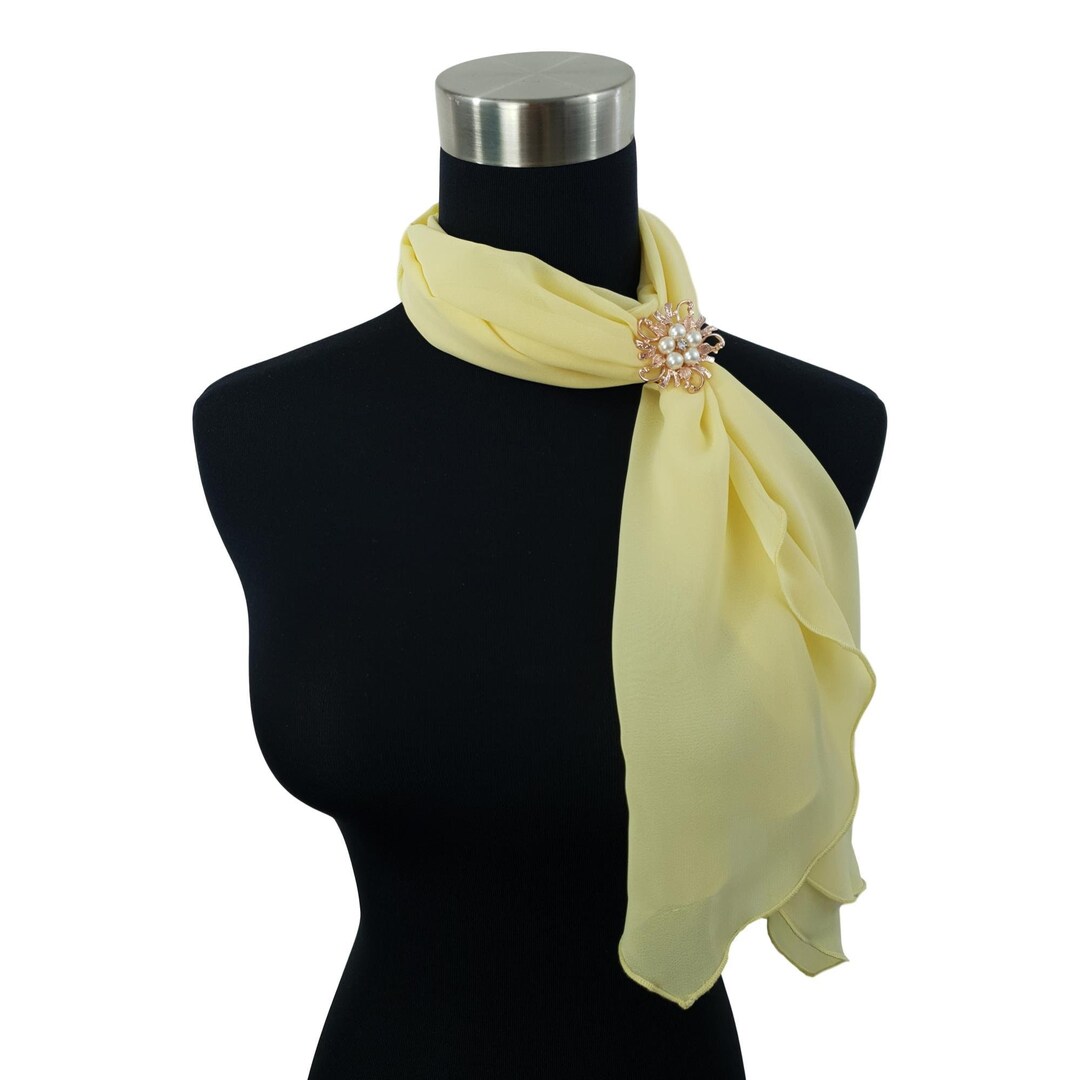 Neck Scarf for Women Sheer Lightweight Chiffon Skinny Neckerchief With ...