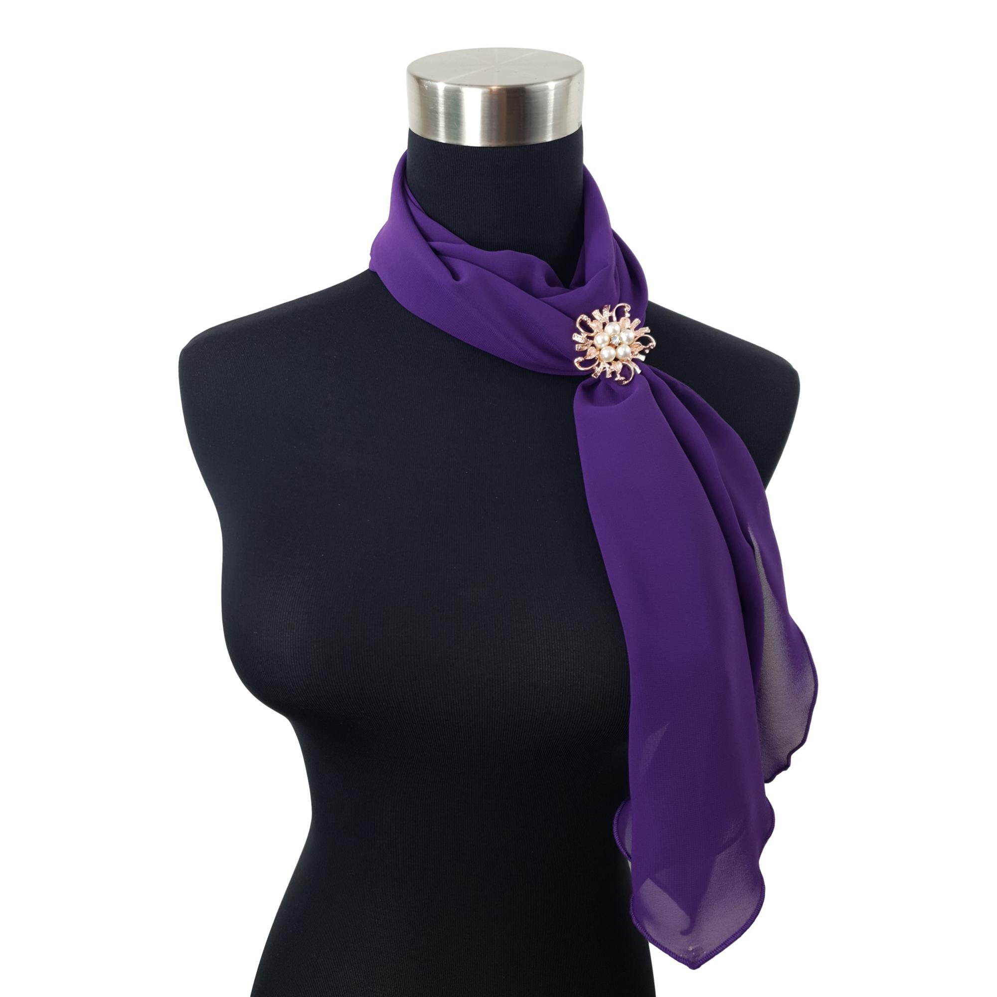 Neck Scarf for Women Sheer Lightweight Chiffon Skinny Neckerchief With ...