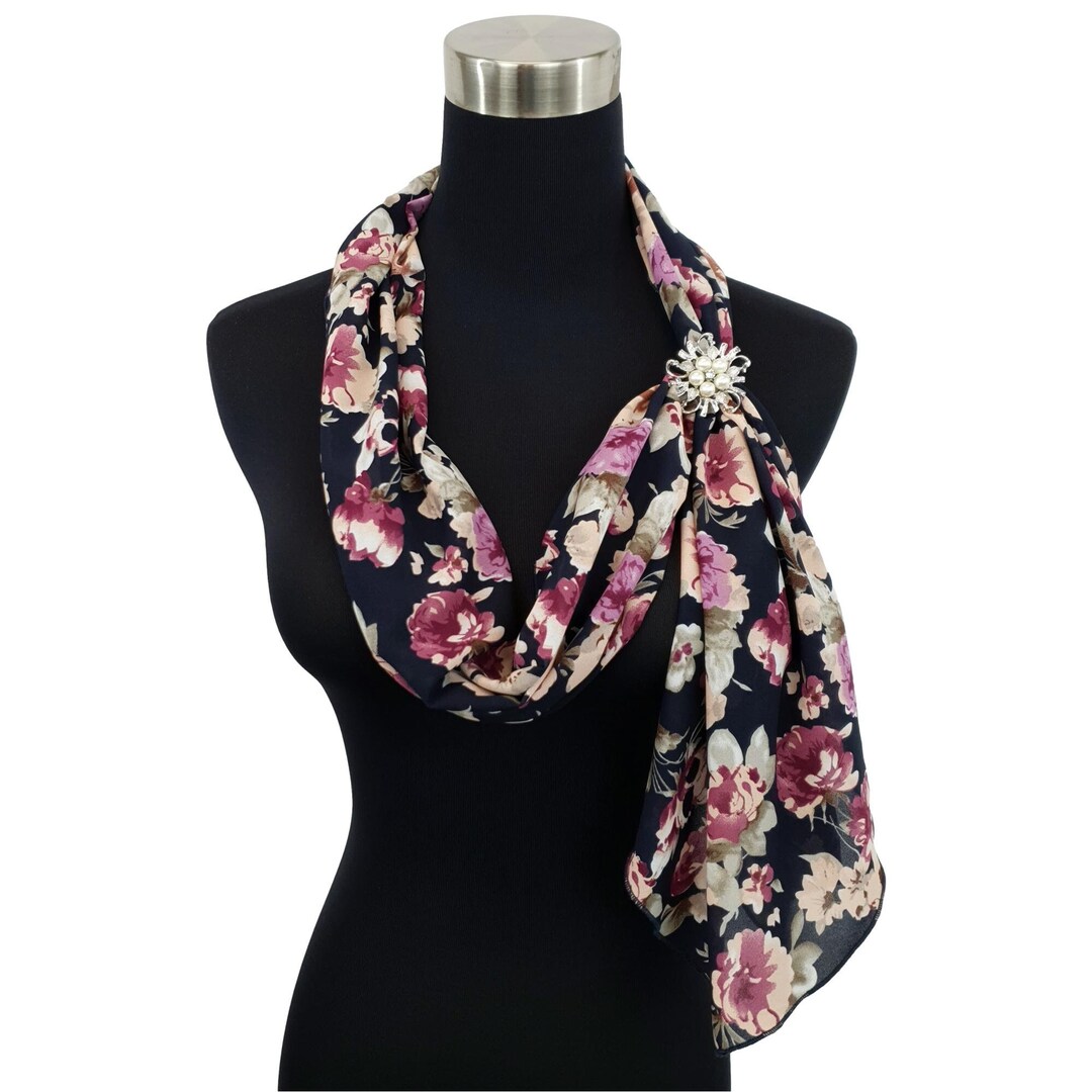 Neck Scarf for Women Sheer Lightweight Chiffon Skinny Neckerchief With ...