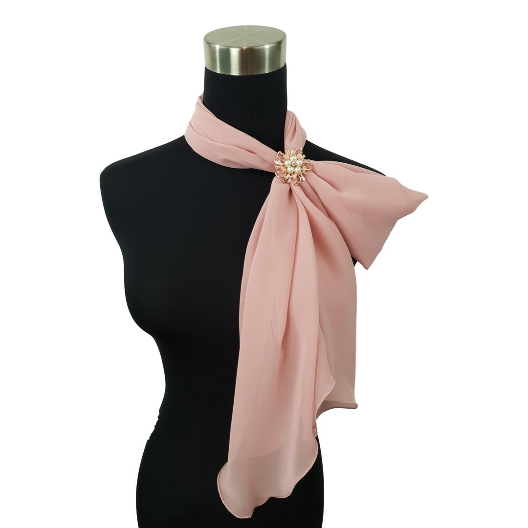 Womens Sheer Chiffon Neck Scarf and Ring Boxed Gift Set dusty Rose by ...