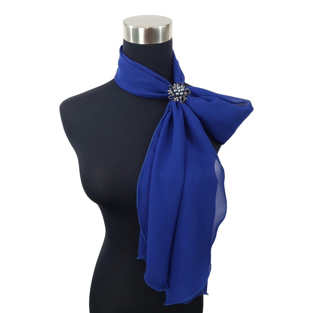 Womens Sheer Chiffon Neck Scarf and Trio Ring Gift Set royal - Etsy