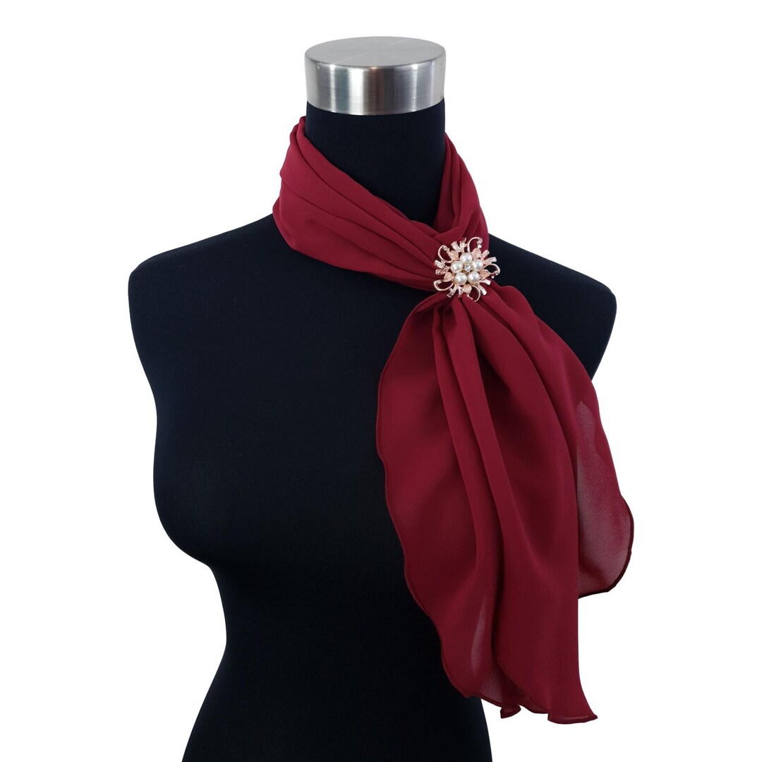 Neck Scarf for Women Sheer Lightweight Chiffon Skinny Neckerchief With ...