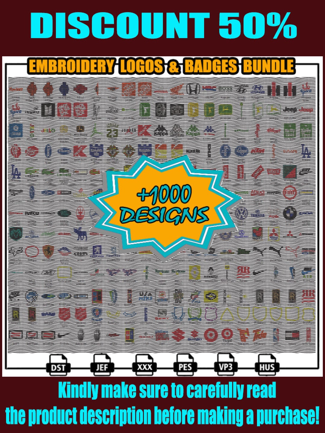 Bundle Brand Logo & Badges Embroidery Design Bundle, Fashion Logo ...