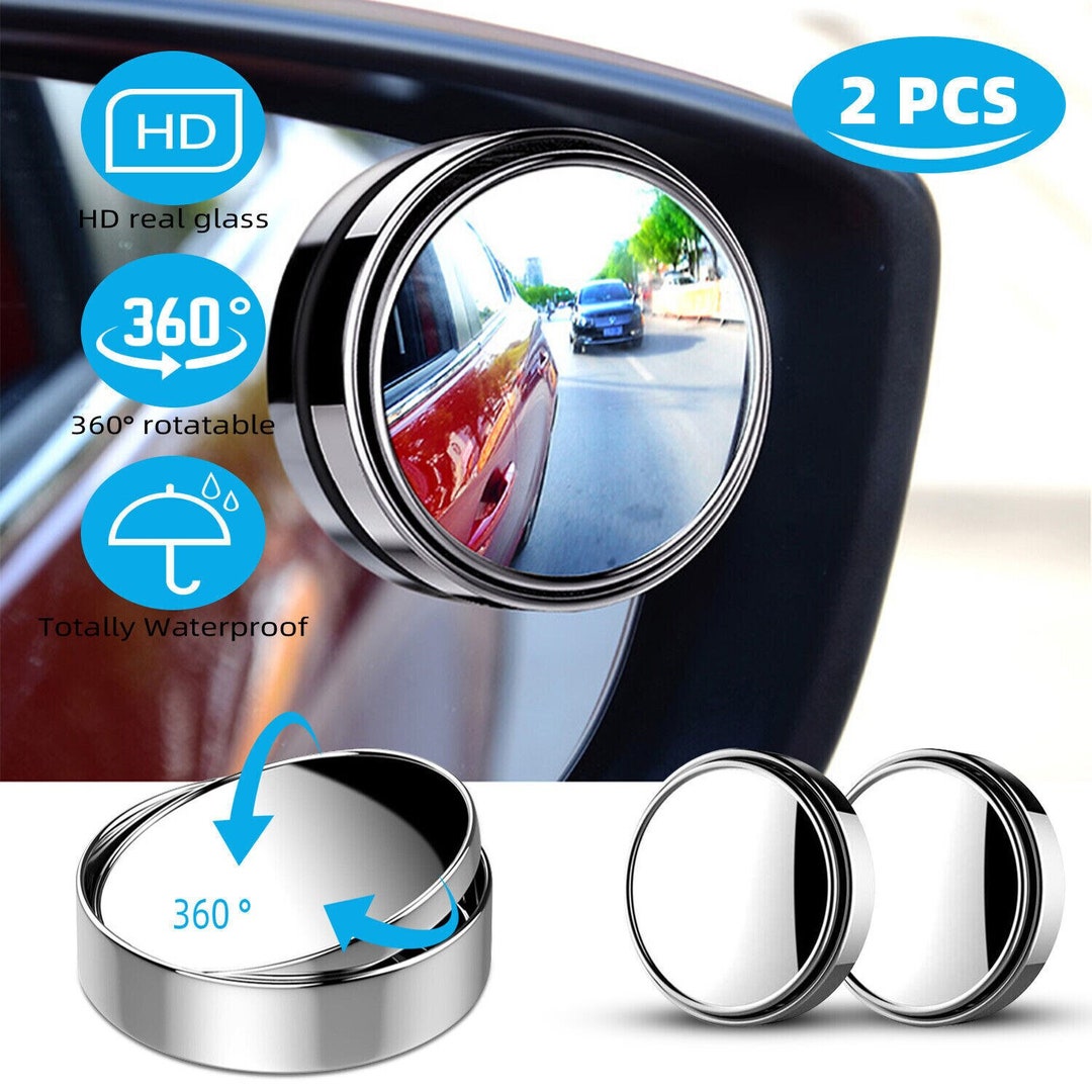 2x Blind Spot Car Mirror Rimless Wide Angle Convex Mirrors Frameless ...