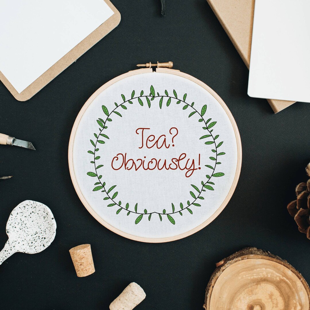 Tea Kit Embroidery Kit Beginners DIY Kit for Adults Gifts - Etsy
