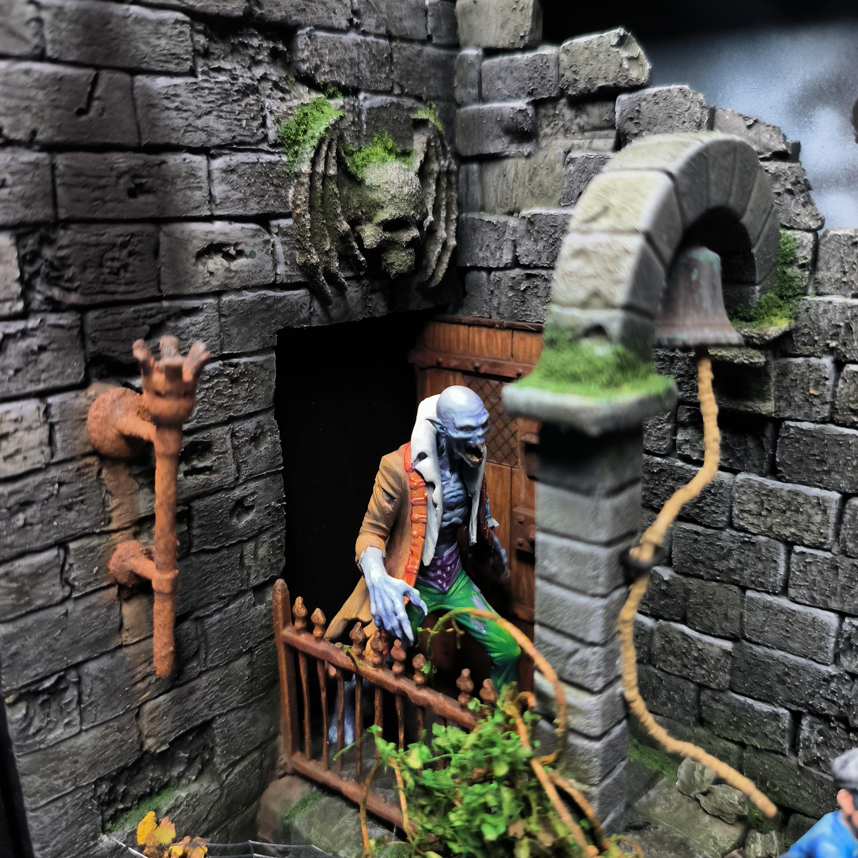 Hand Painted Vampire Castle Scene: the Awakened Vampire - Etsy