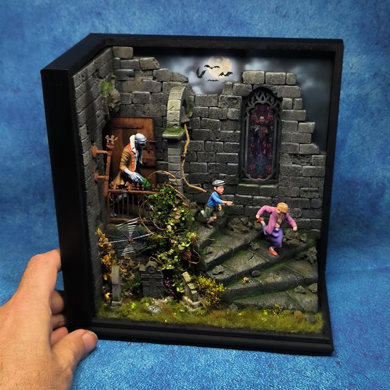 Hand Painted Vampire Castle Scene: the Awakened Vampire - Etsy